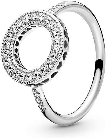 Pandora Damski pierścionek z symbolem nieskończoności serca, srebro 191039CZ e srebro, 56 (17,8 ...