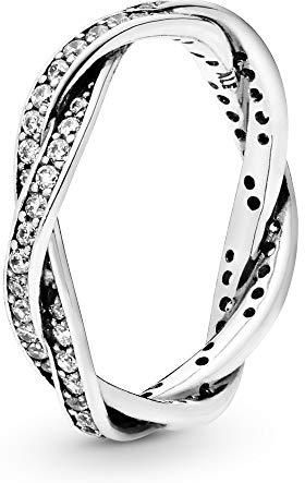 Pandora Damski pierścionek srebro wysokiej próby 925 cyrkonia kryształ 190892CZ e Srebro, S 1/2 ...