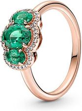 Pandora Trzy kamienie w stylu vintage z 14-karatowego różowego złota ...