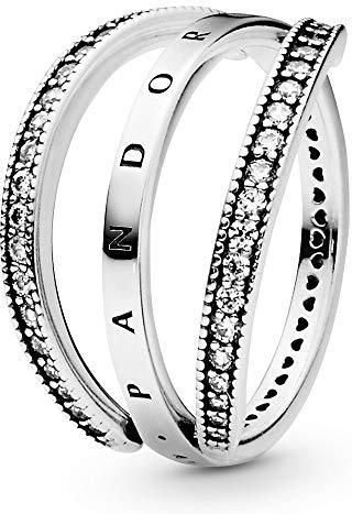 Pandora damski pierścionek ze srebra wysokiej próby 925, rozmiar pierścionka 52 (16,6) 197404CZ ...