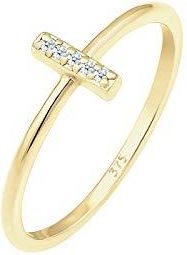 Elli Premium damski pierścionek z motywem 9_k_(375) diament 0610152417 e żółte złoto, 52, colore ...