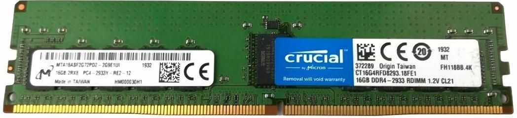 Akcesoria do serweru MICRON PAMIĘĆ 16GB DDR4 2933MHZ RDIMM ECC SERWER ...