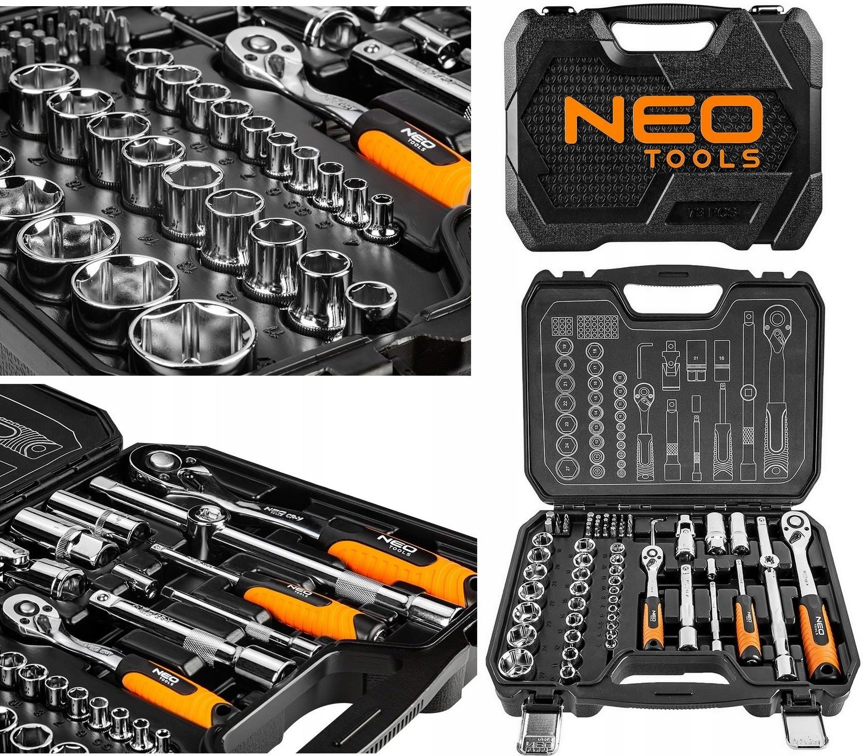 Zestaw narzędziowy Neo Tools Klucze Zestaw Waliza Nasadki Grzechotki 1/ ...