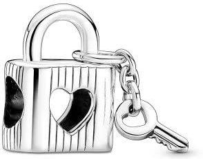 Pandora Charm Kłódka Z Kluczem Serca Srebro 790095C01 One Size Srebro ...