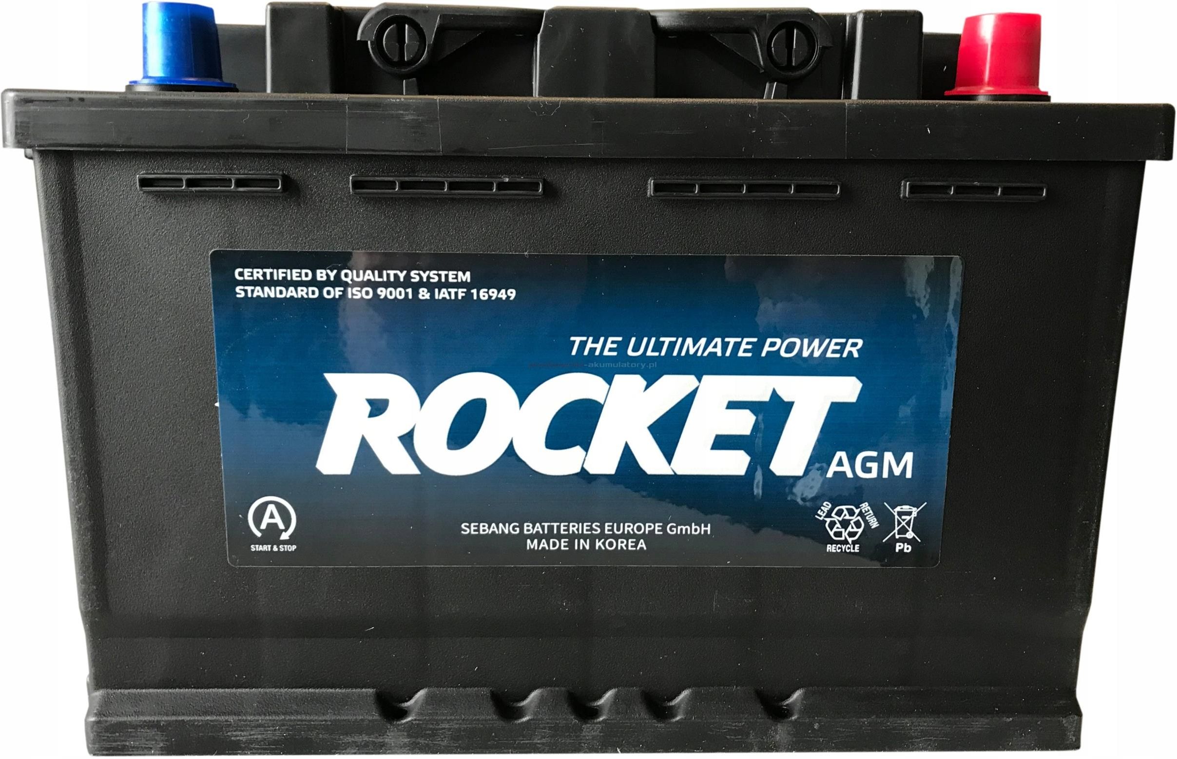 AKUMULATOR ROCKET AGM 12V 70AH 760A START&STOP ROCKET70AGM - Opinie i ...