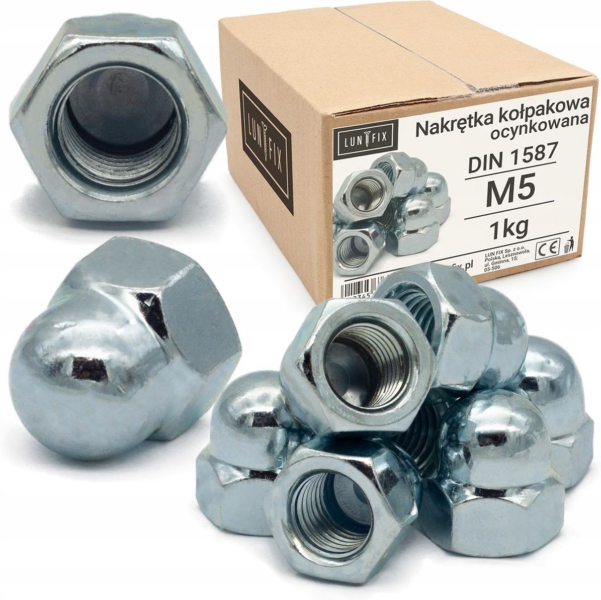 LUNFIX LUNFIX NAKRĘTKI M5 OCYNK KOŁPAKOWE DIN1587 1KG - OK480SZT. N00030 - Opinie i ceny na Ceneo.pl