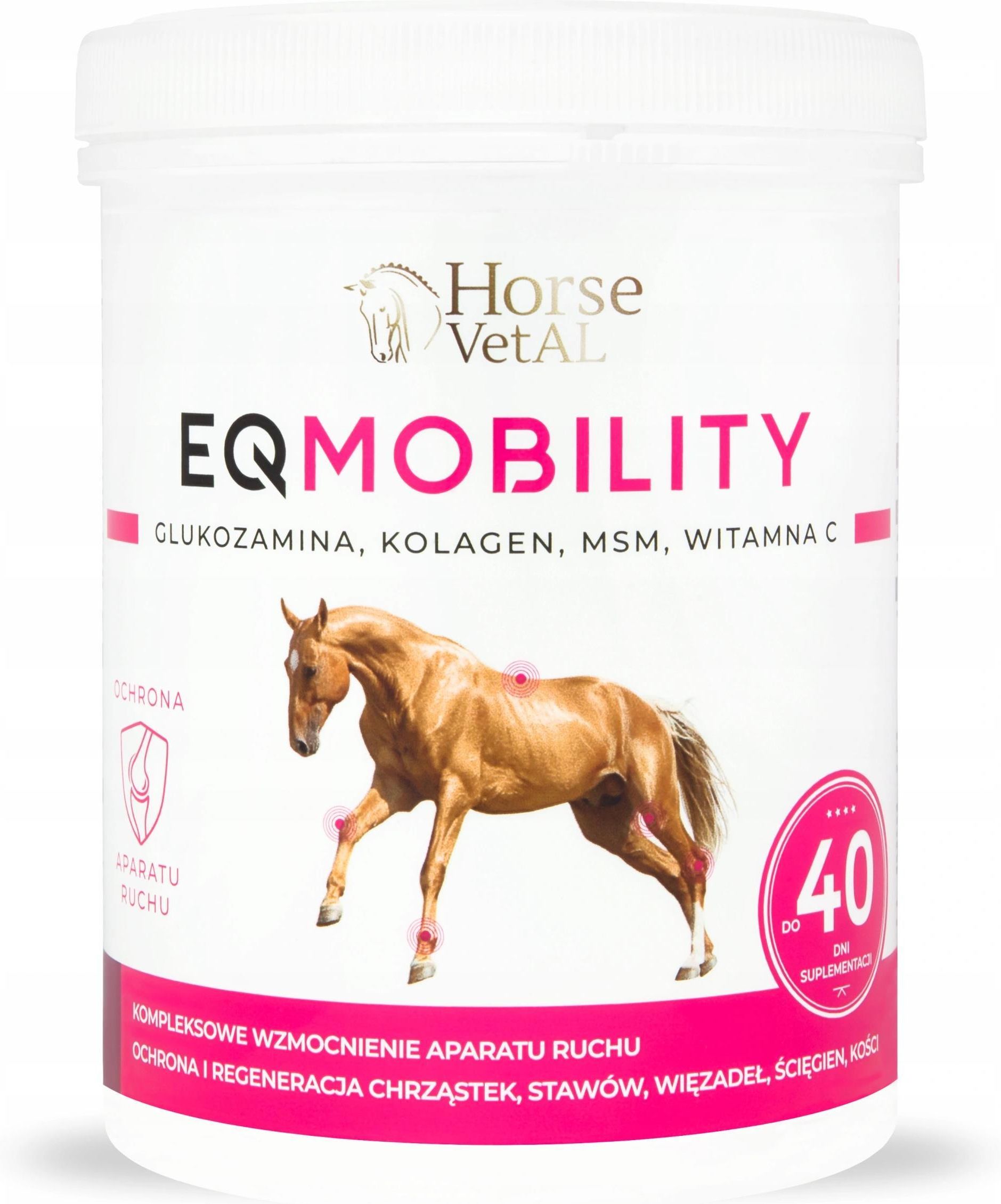 HORSEVETAL EQMOBILITY 800G -GLUKOZAMINA,KOLAGEN,MSM,DLA KONI EQM800P - Ceny i opinie - Ceneo.pl