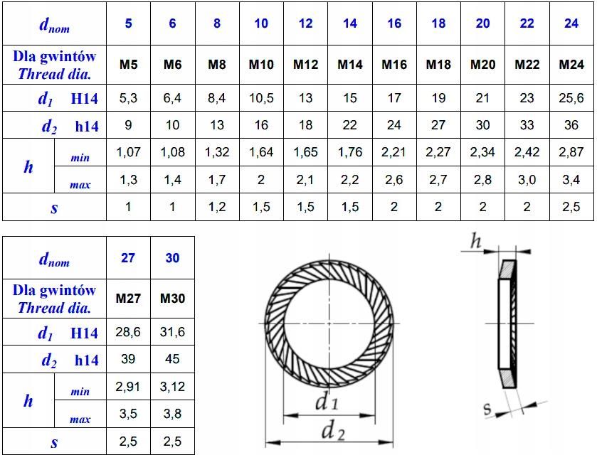 PODKŁADKI SCHNORR TYP VS M16 CZ 250SZT - Opinie i ceny na Ceneo.pl