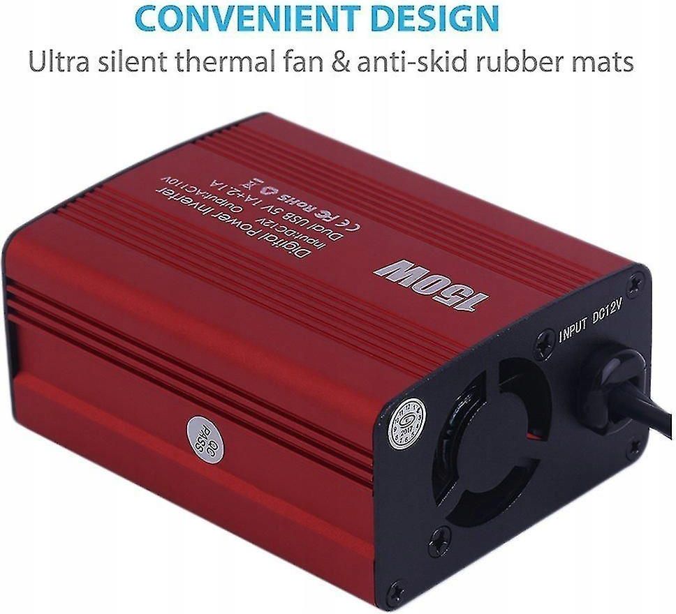 INNA 150W DUAL DC 12V TO AC 110V CAR INVERTER 2 USB G06609773826566 ...