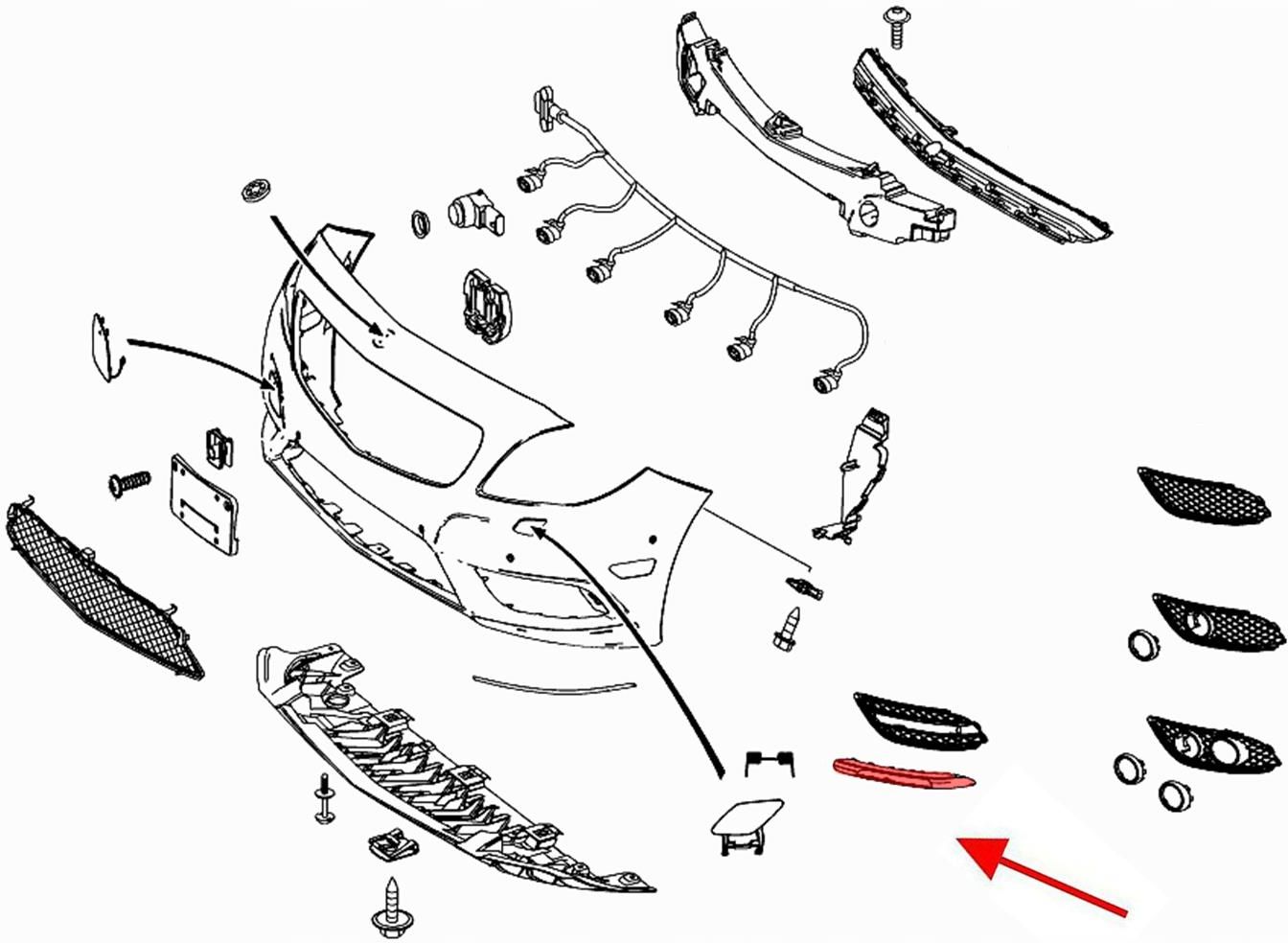 INNY MERCEDES W246 LISTWA LEWA ZDERZAKA A2468851374 A2468851374 ...