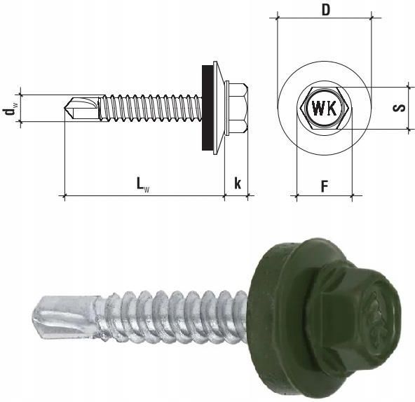 Wkręt-Met Wkręty Farmerskie Do Metalu 4,8x25 Ral 6020 Wf480256020 - Opinie i ceny na Ceneo.pl