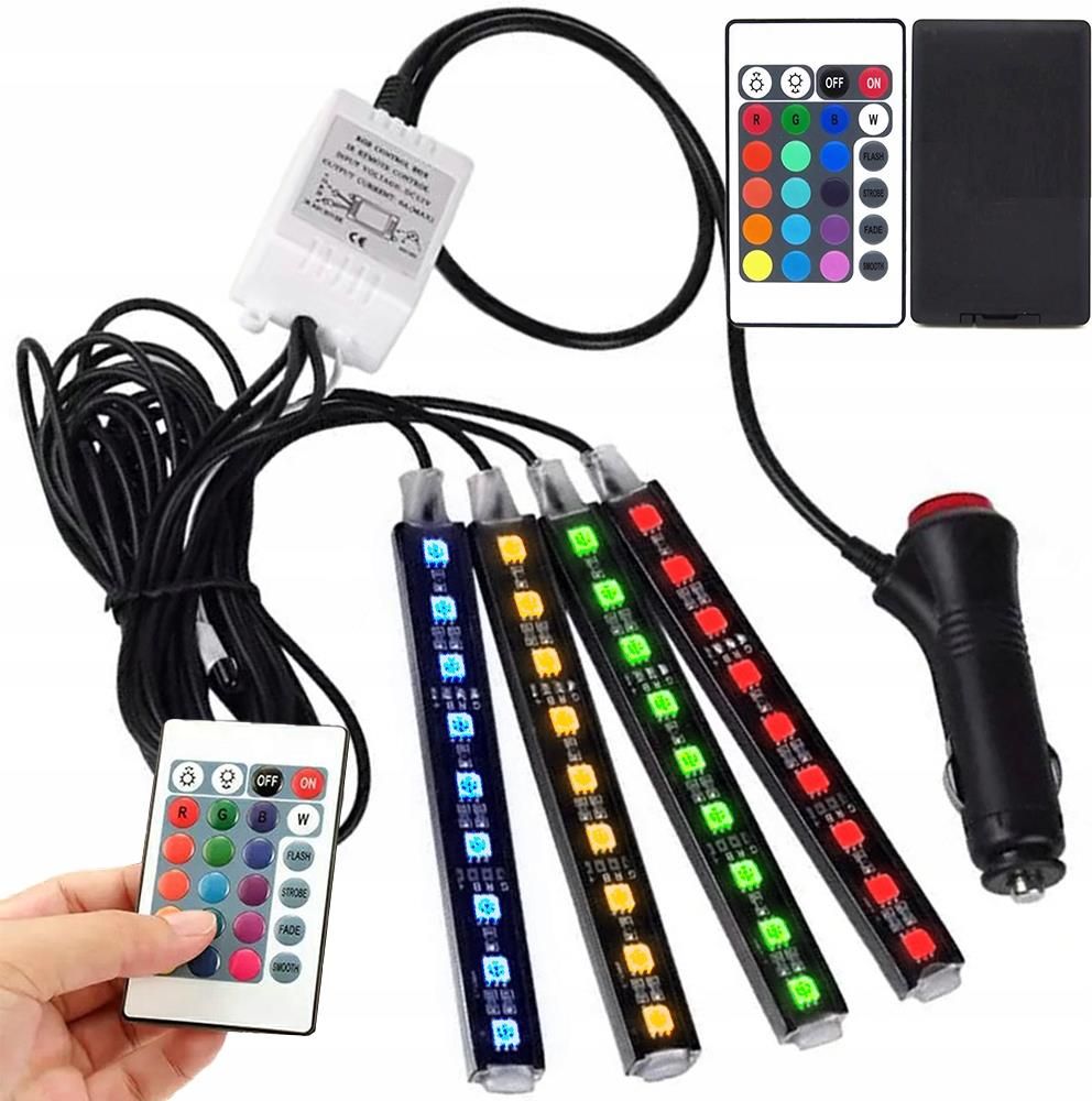 OŚWIETLENIE LED LEDY DO WNĘTRZA SAMOCHODU AUTA OŚWIETLENIE WNĘTRZA ...