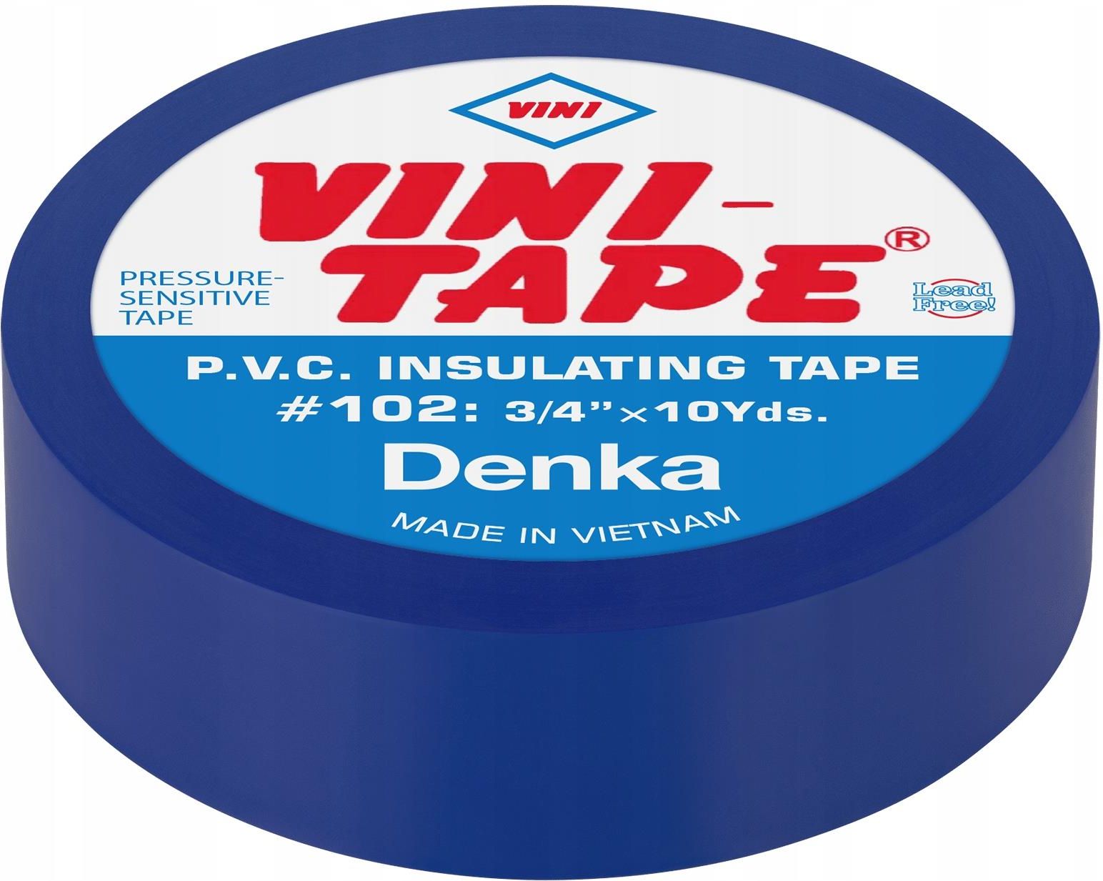 VINI-TAPE TAŚMA IZOLACYJNA NIEBIESKA 0.15X19MM 10M -10 SZTUK 102 ...