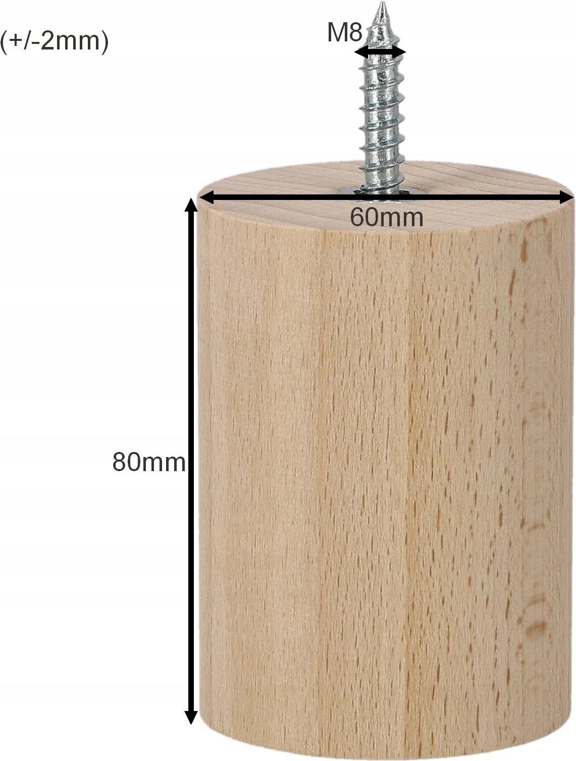 INNA DREWNIANA NOGA BUKOWA DO MEBLI ZESTAW 4 SZT H-80MM - Opinie i ...