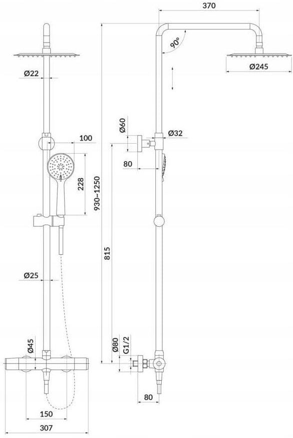 Zestaw prysznicowy Akces Brasco Cersanit 324234 - Opinie i ceny na Ceneo.pl