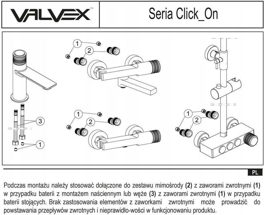 Zestaw prysznicowy Akces Click On Valvex 324234 - Opinie i ceny na Ceneo.pl