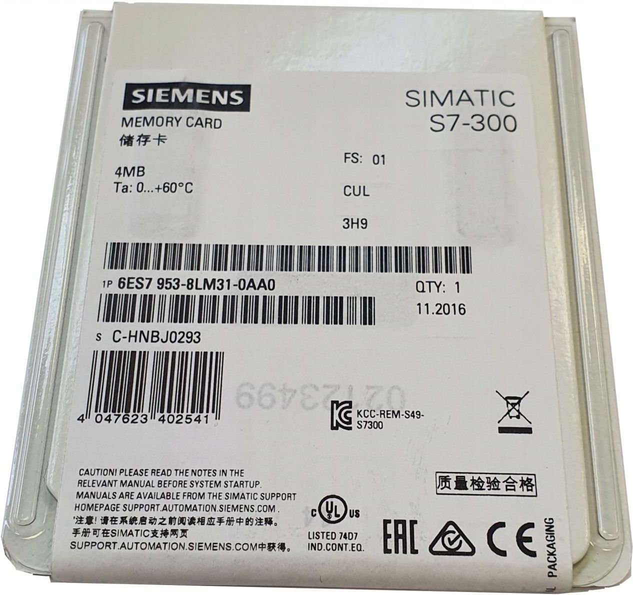 Siemens S7-300 Mmc 4Mb 6ES79538LM310AA0 - Opinie i ceny na Ceneo.pl