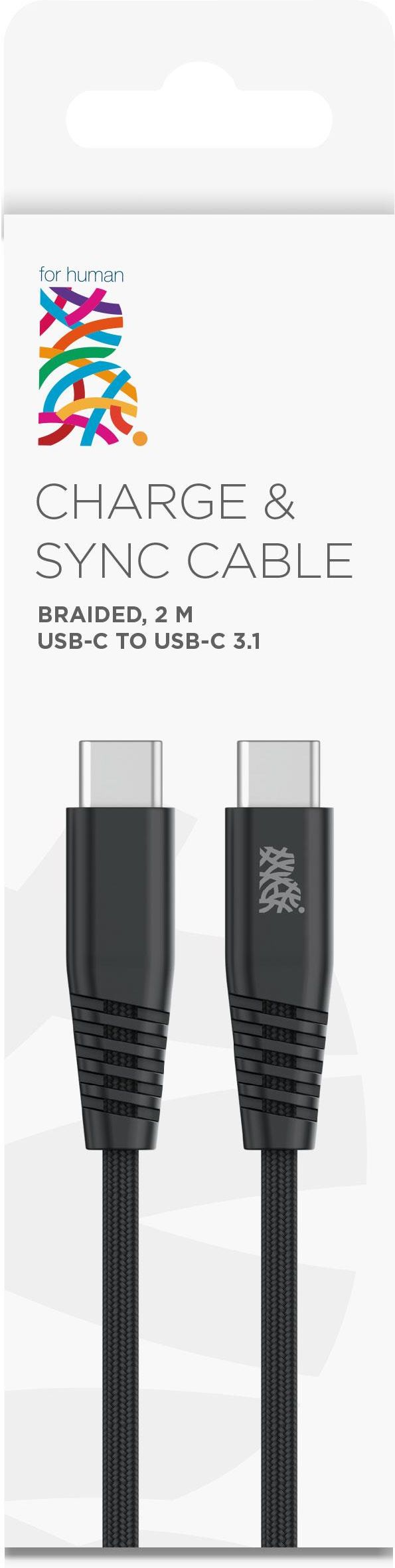 B B.ON COTTON USB-C TO USB-C 2M BLACK - KABEL USB-C CZARNY (46030 ...