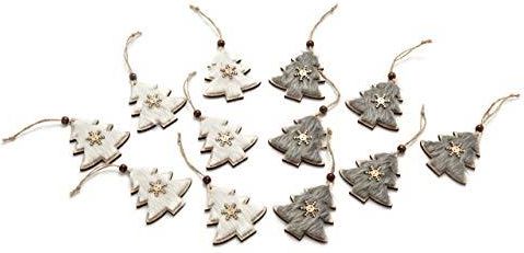 Heitmann Deco Holz Schmuck Behang Set Aus Weihnachtsbäume 12 Teilig ...