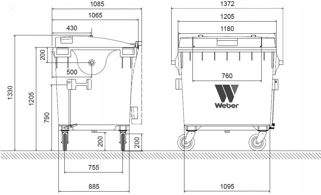 WEBER KONTENER NA ŚMIECI 1100L POJEMNIK KOSZ ŚMIETNIK WEBERLIL - Ceny i opinie - Ceneo.pl