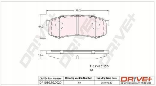Klocki hamulcowe DR!VE+ (TOP) KLOCKI HAMULCOWE TYŁ Z CZUJNIKIEM DP1010 ...