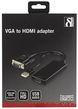 Deltaco VGA TO HDMI ADAPTER AUDIO VIA USB 1080P. (ADBK1264250) - Opinie ...