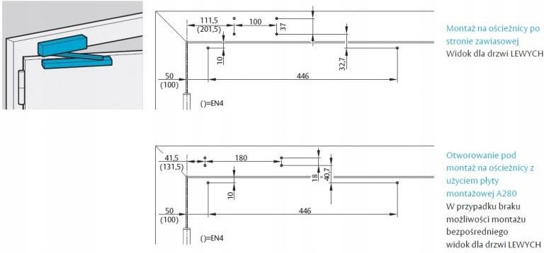 Assa Abloy Assa Abloy Samozamykacz Dc175 Z Szyną Srebrny Dc175Ev1 ...