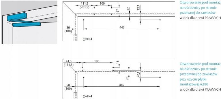 Assa Abloy Assa Abloy Samozamykacz Dc175 Z Szyną Srebrny Dc175Ev1 ...