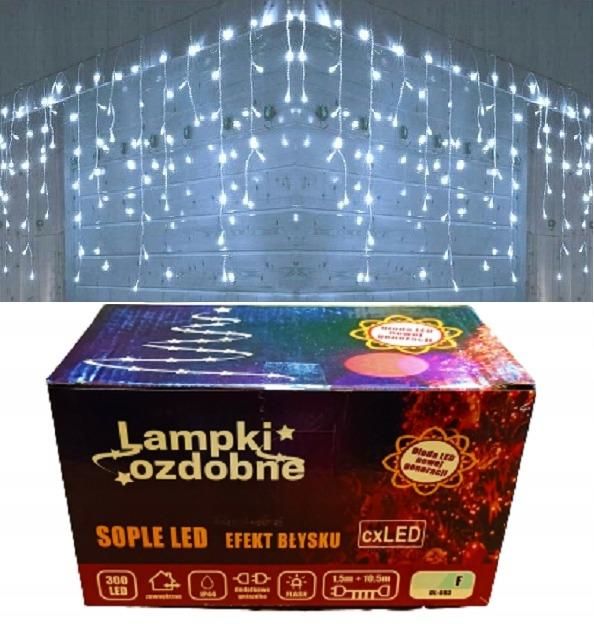 LAMPKI ŚWIĄTECZNE SOPLE 300 LED 10,5 m EFEKT FLASH - Opinie i ...