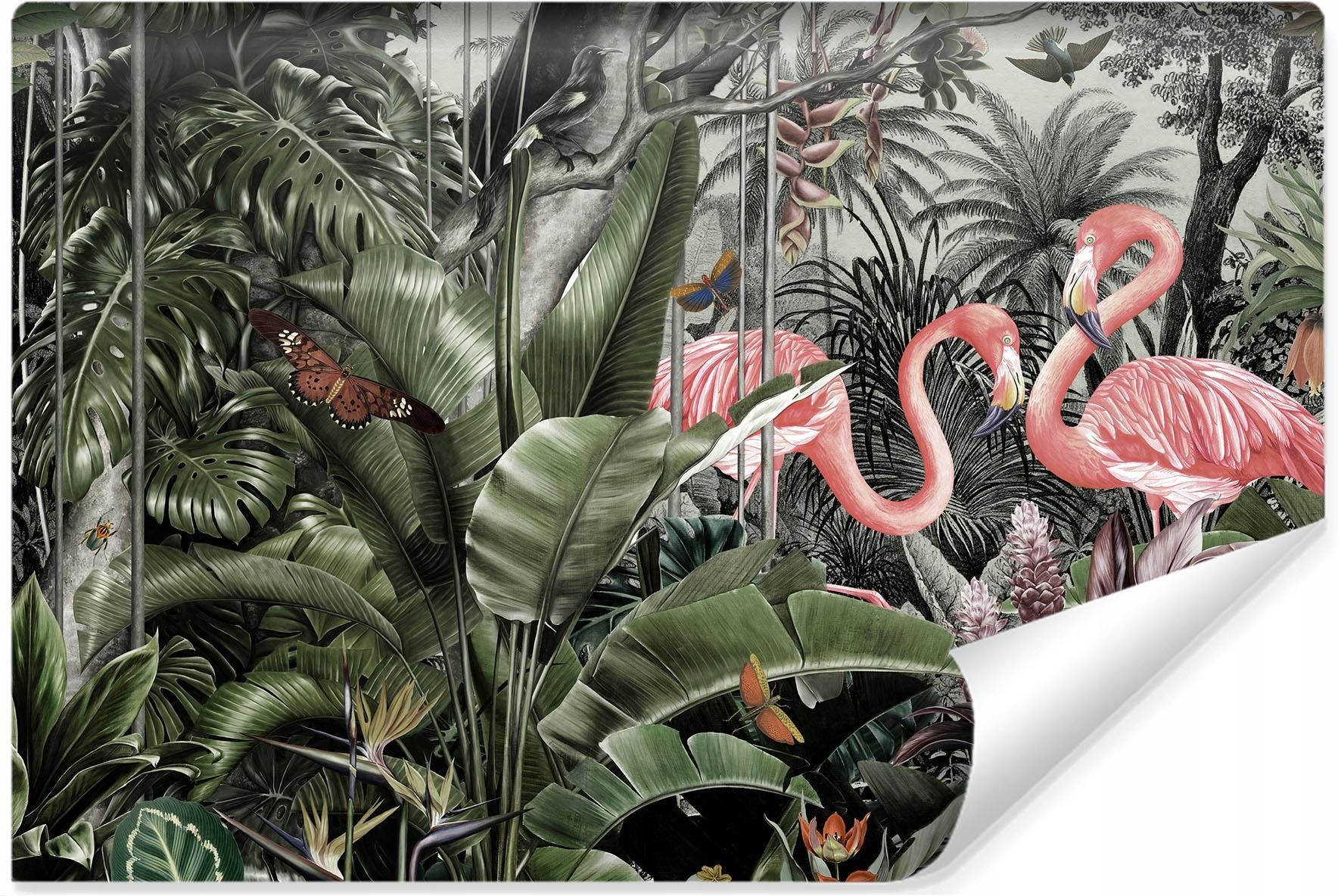 MURALO FOTOTAPETA ŚCIENNA DŻUNGLA FLAMINGI LIŚCIE 300X210 - Opinie i ceny na Ceneo.pl