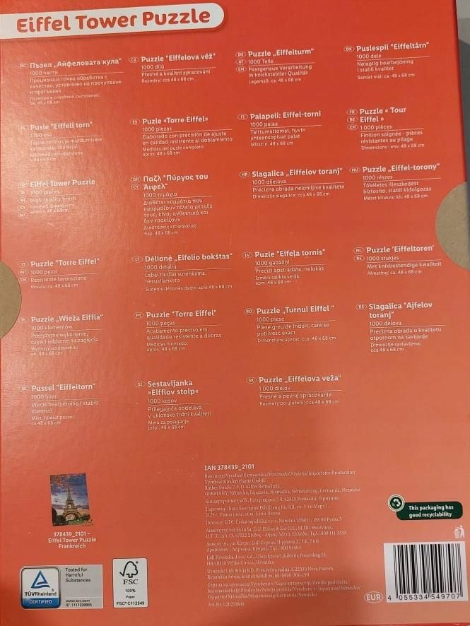 Playtive Puzzle 1000El. Miasto Paryż Wieża Eiff - Ceny i opinie - Ceneo.pl