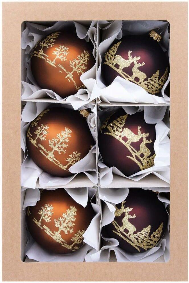 Vitbis Bombki Szklane 8Cm 6Szt. Rude Bordowe Dekorowane 362214 - Opinie ...