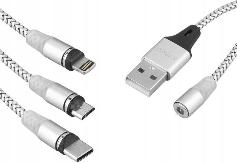 INNY PS KABEL USB MAGNETYCZNY JXL-081, 1,2M, 360, 3W1, (LXUSB15 ...