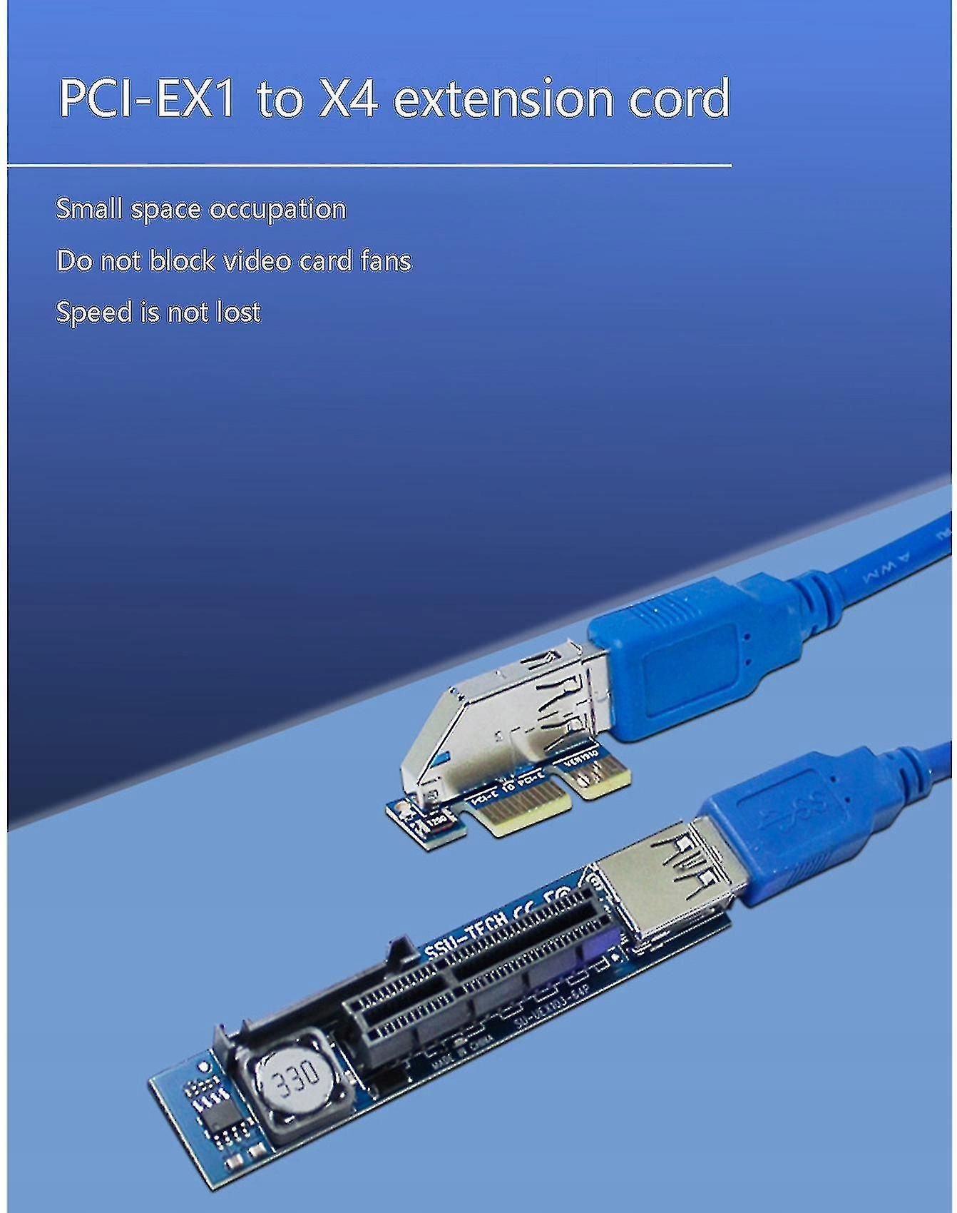 INNA PCIE X1 TO X4 RISER CARD USB3.0 ADAPTER CABLE (G06626686595515 ...