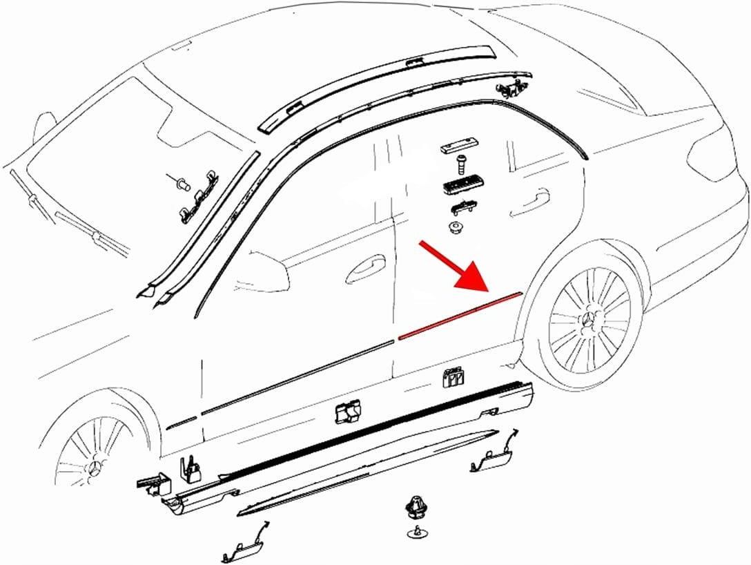 Listwa boczna Mercedes E-Class W212 09-13 Listwa Drzwi Lewy Tył ...