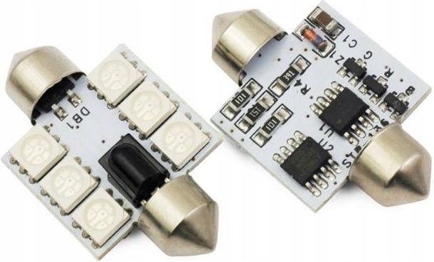 2X Żarówka C5W Kolorowa Led Rgb Na Pilot 36Mm C5W 6 Smd Rgb36 - opinie ...