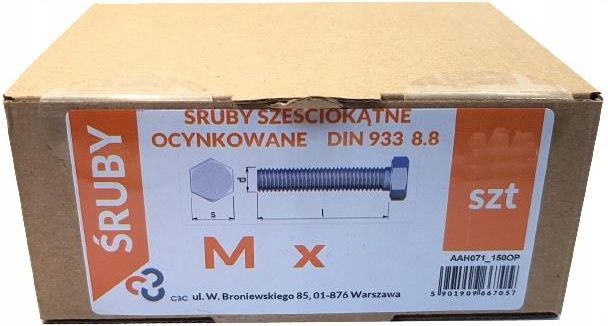 C3C Śruby Sześciokątne M8x70 Din 933 Kl8.8 Oc 50szt. Aah116_50Op - Opinie i ceny na Ceneo.pl