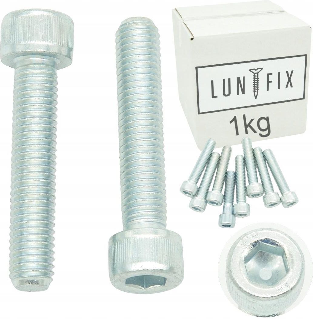 Lunfix Lunfix Śruba Imbusowa M8x40 Din 912 Ocynkowana Kl 8.8 1kg S00169 - Opinie i ceny na Ceneo.pl