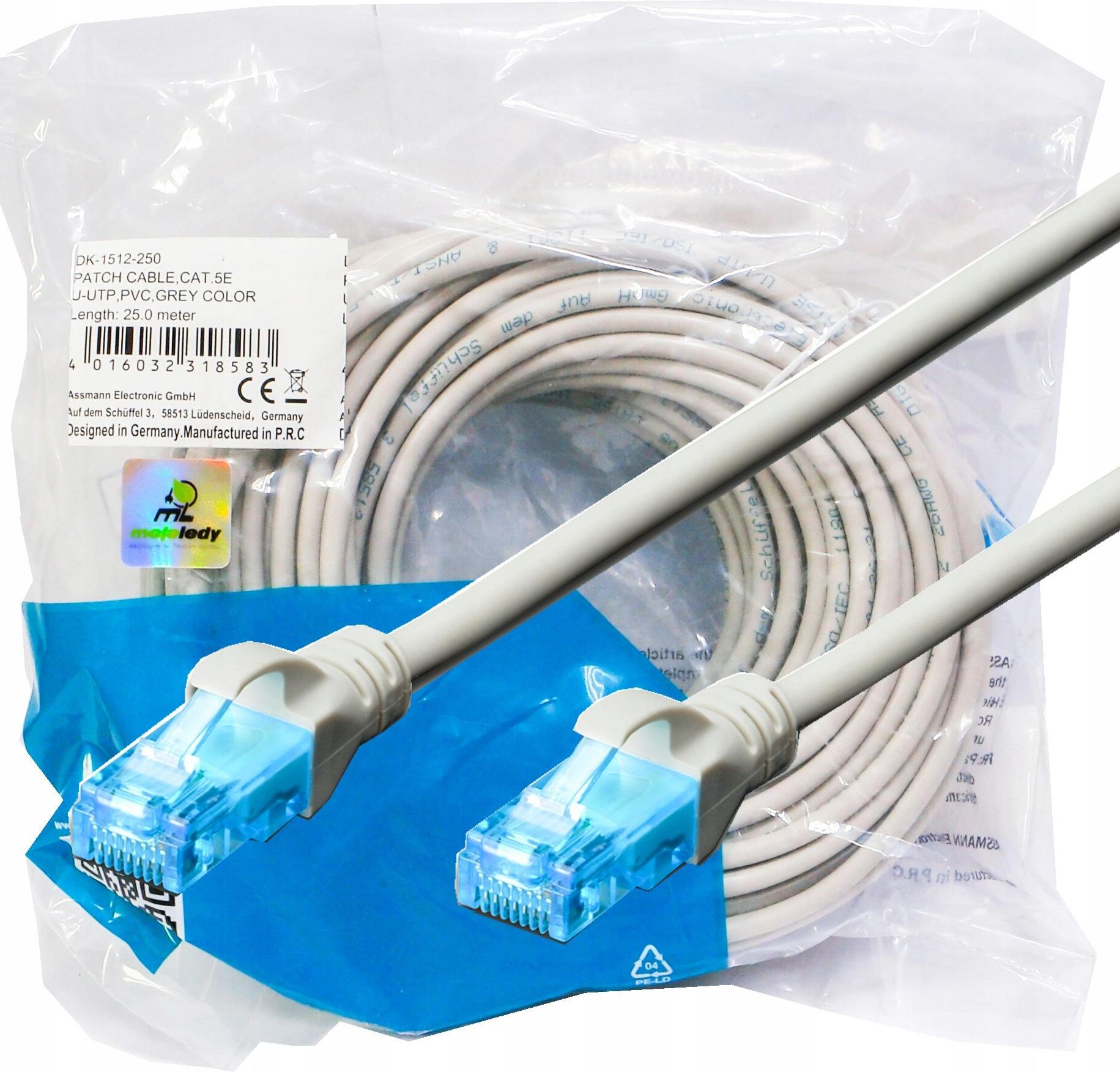 INNA KABEL PRZEWÓD KROSOWY UTP KAT.5E SZARY 25M RJ45 (DK1512250 ...