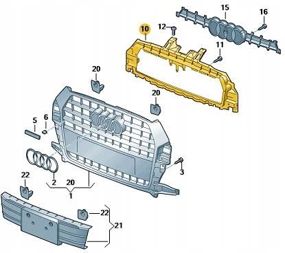 AUDI OE ATRAPA GRILLA PRZÓD AUDI LIFT Q3 8U0853692C 8U0853692C - Opinie ...