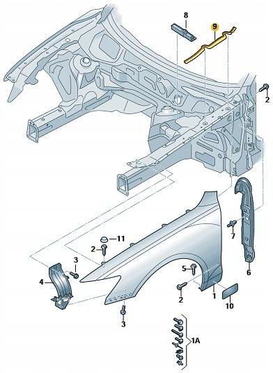 AUDI OE USZCZELKA BŁOTNIKA AUDI PRZÓD LEWA A6 C7 4G0823731 4G0823731 ...