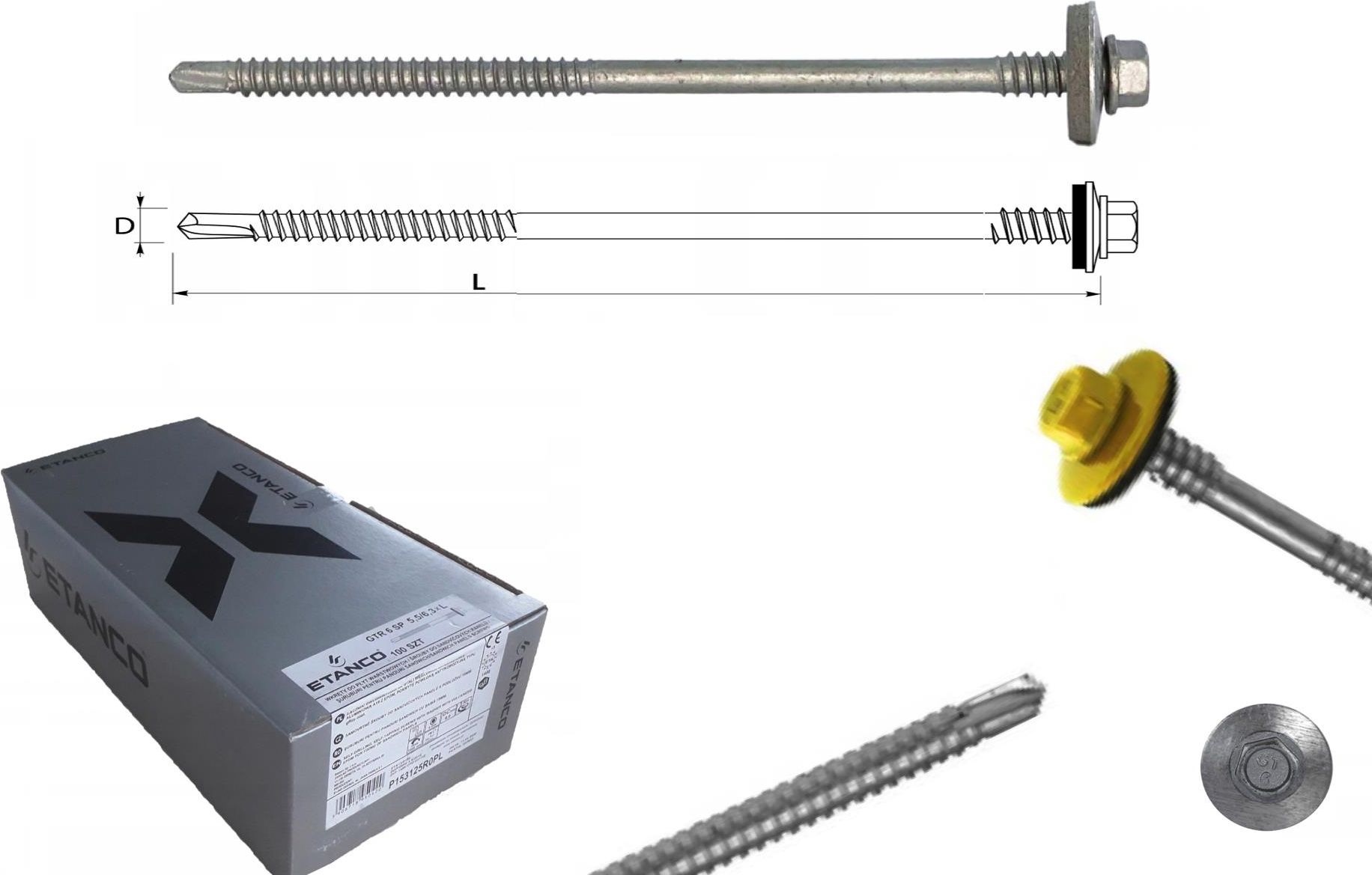 Etanco Wkręt Do Płyty Warstwowej Gtr6 90mm Ral6028 P153090R0Pl6028 - Opinie i ceny na Ceneo.pl