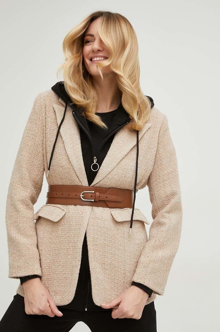 Answear Lab pasek skórzany damski kolor brązowy - Ceny i opinie - Ceneo.pl