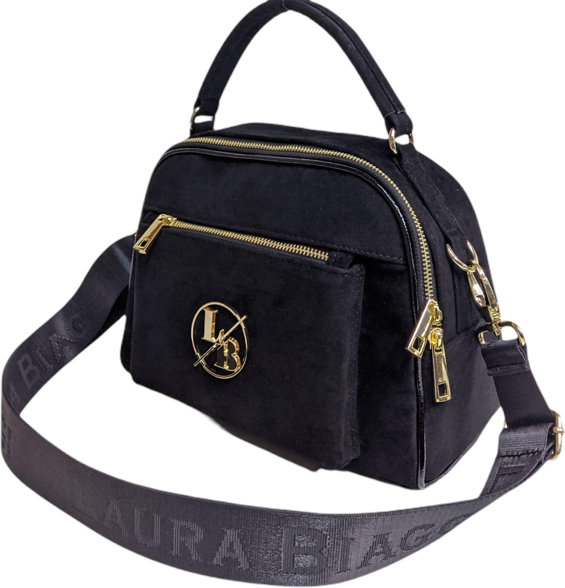 Torebka listonoszka Laura Biaggi Torba czarna + zamsz kuferek - Ceny i opinie - Ceneo.pl