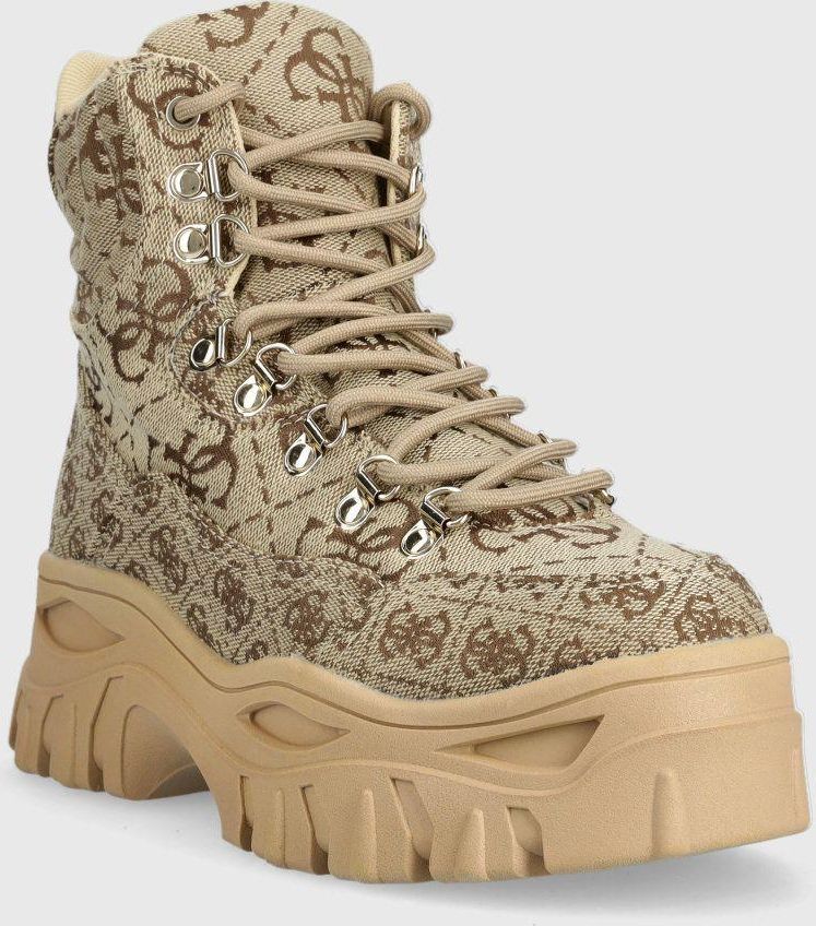 Guess workery Sellen2 damskie kolor beżowy na platformie FL5SL2 FAL12 ...