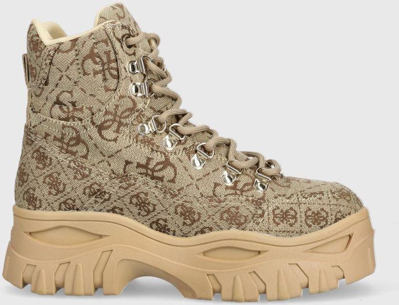 Guess workery Sellen2 damskie kolor beżowy na platformie FL5SL2 FAL12 ...