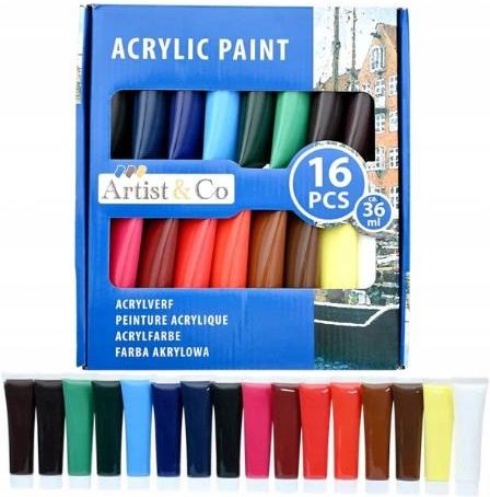 Zestaw Farb Akrylowych Farba Akryle 16 Sztuk 36ML - Ceny i opinie ...