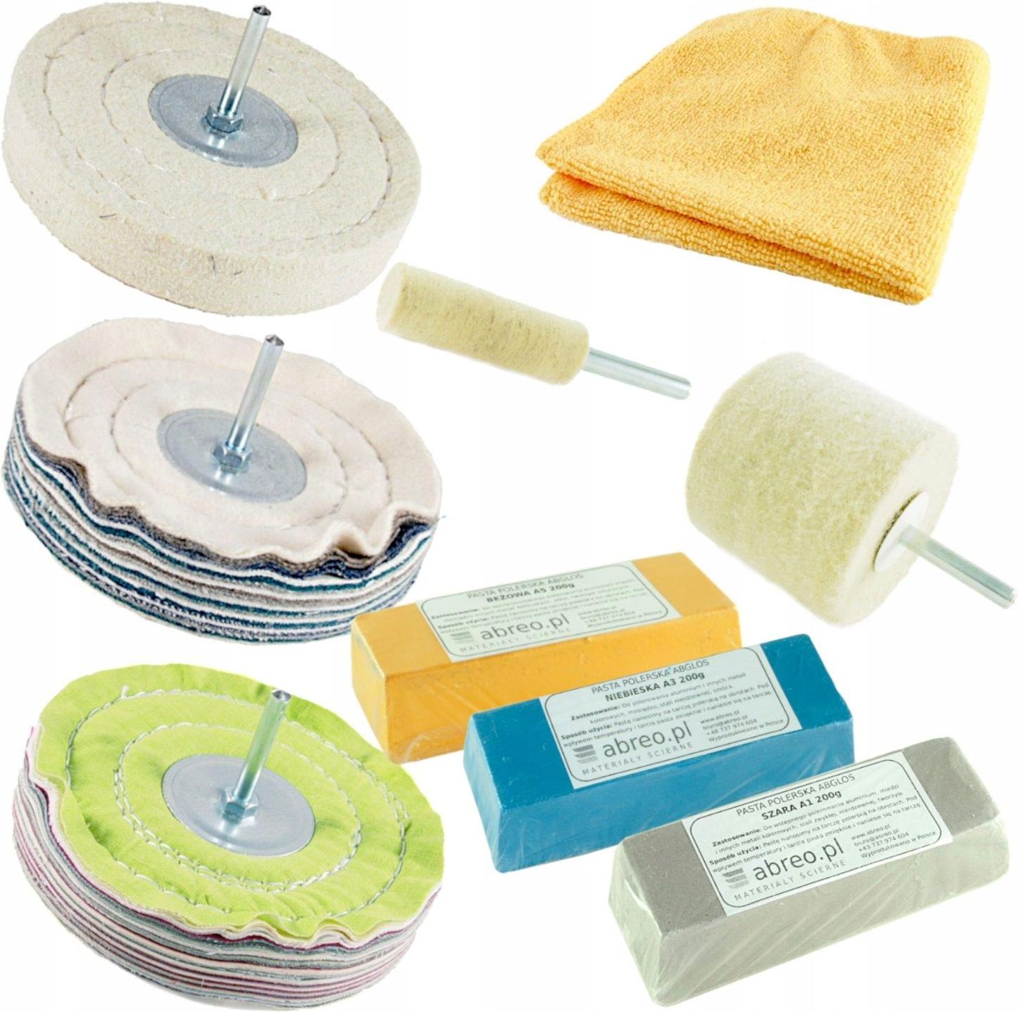 Abreo Zestaw Do Polerowania Aluminium Felg Duże Tarcze!! ZPOLFEL130 ...