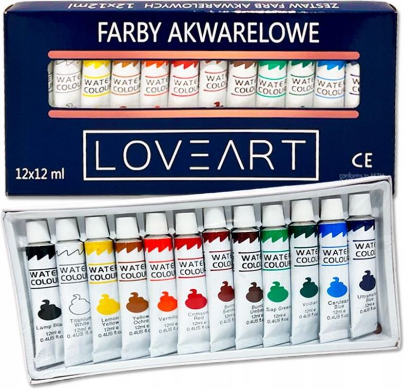 Farby akwarelowe 12x12ml Loveart Zestaw - Ceny i opinie - Ceneo.pl