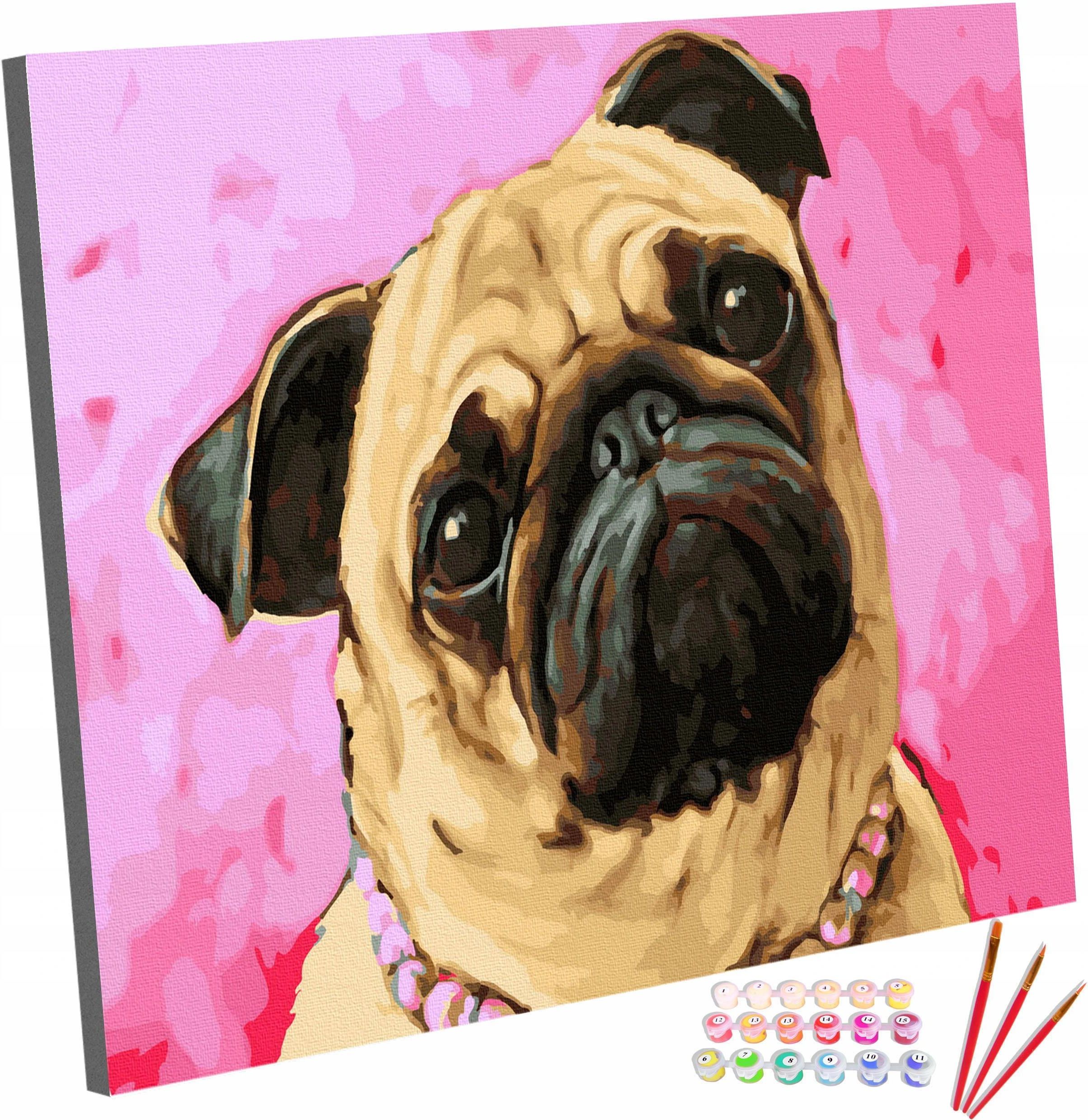 Zestaw Obraz Malowanie Po Numerach Pies Mops 40x50 - Ceny i opinie ...